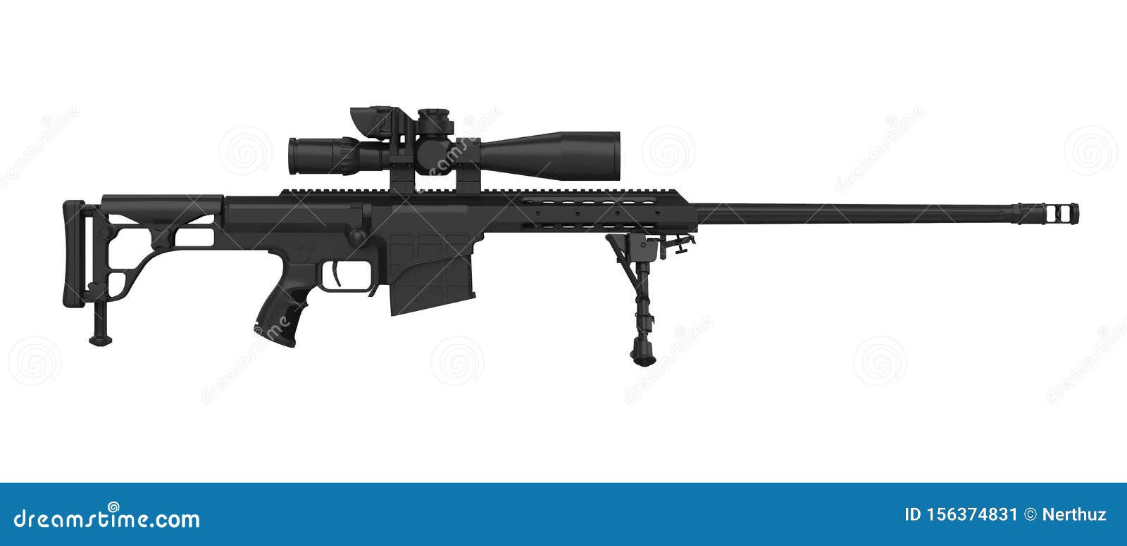 Sniper Rifle Isolated stock illustration. Illustration of metal - 156374831