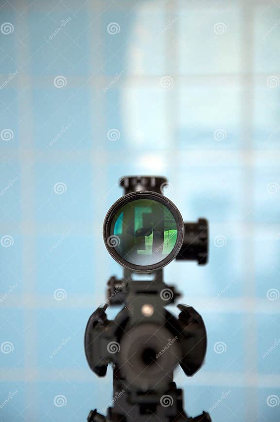 Sniper Rifle with Rifle Scope Stock Photo - Image of reflection, glass ...