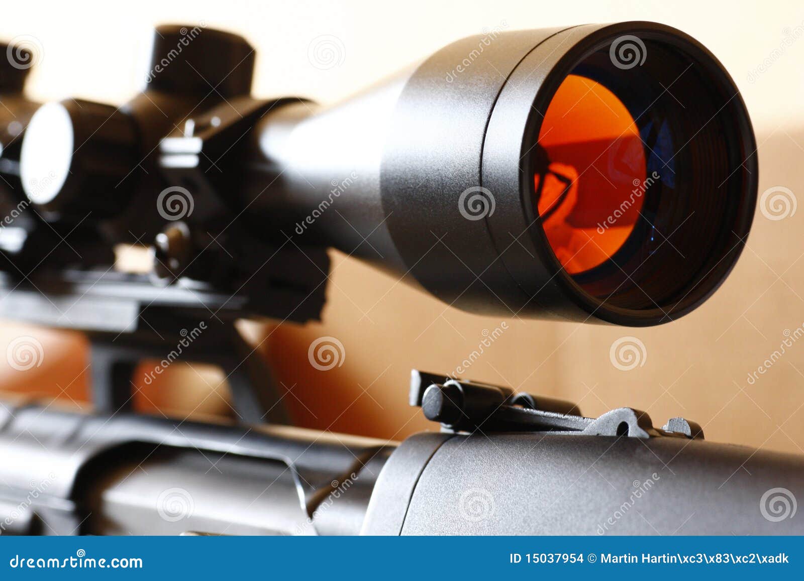 Sniper rifle scope stock photo. Image of zoom, weapon - 15037954