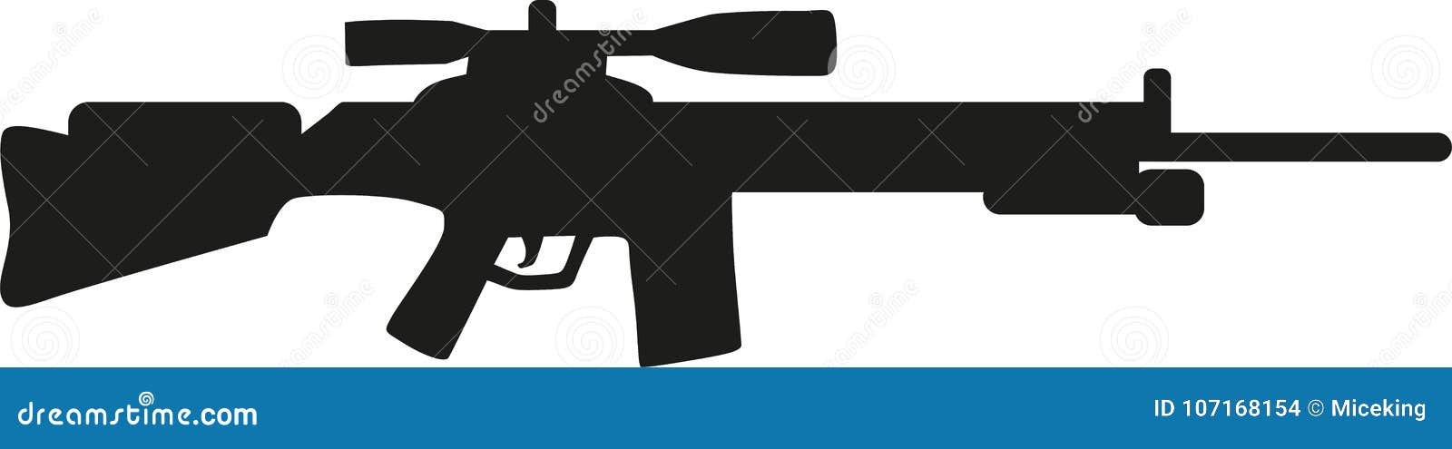 Sniper rifle with scope stock vector. Illustration of handgun - 107168154
