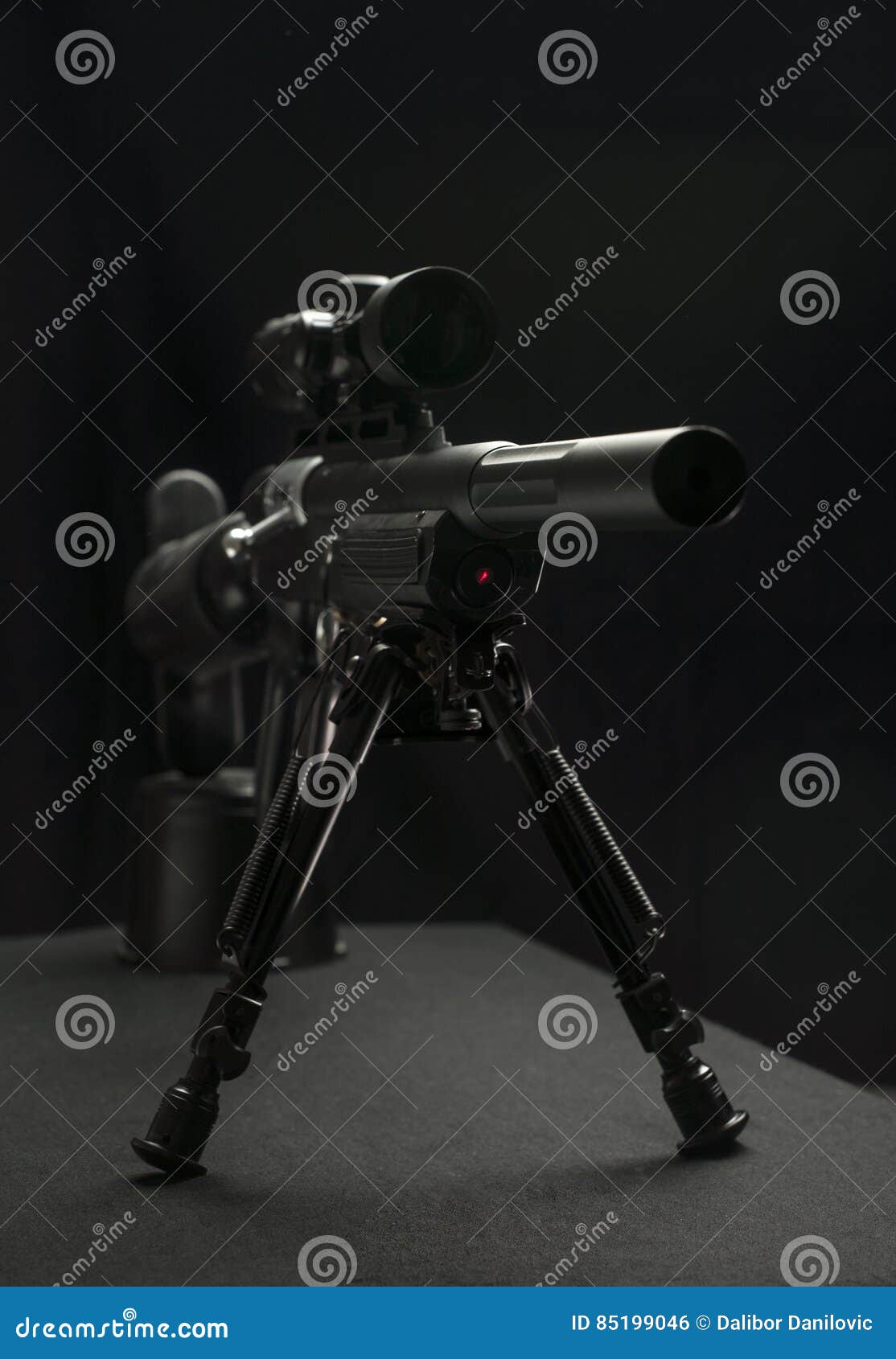 Sniper rifle with a stand stock photo. Image of clip - 85199046