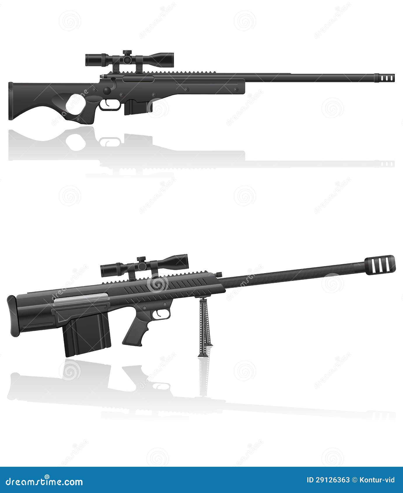 Rifle Vector Silhouette Isolated On White Background. Tactical Assault ...