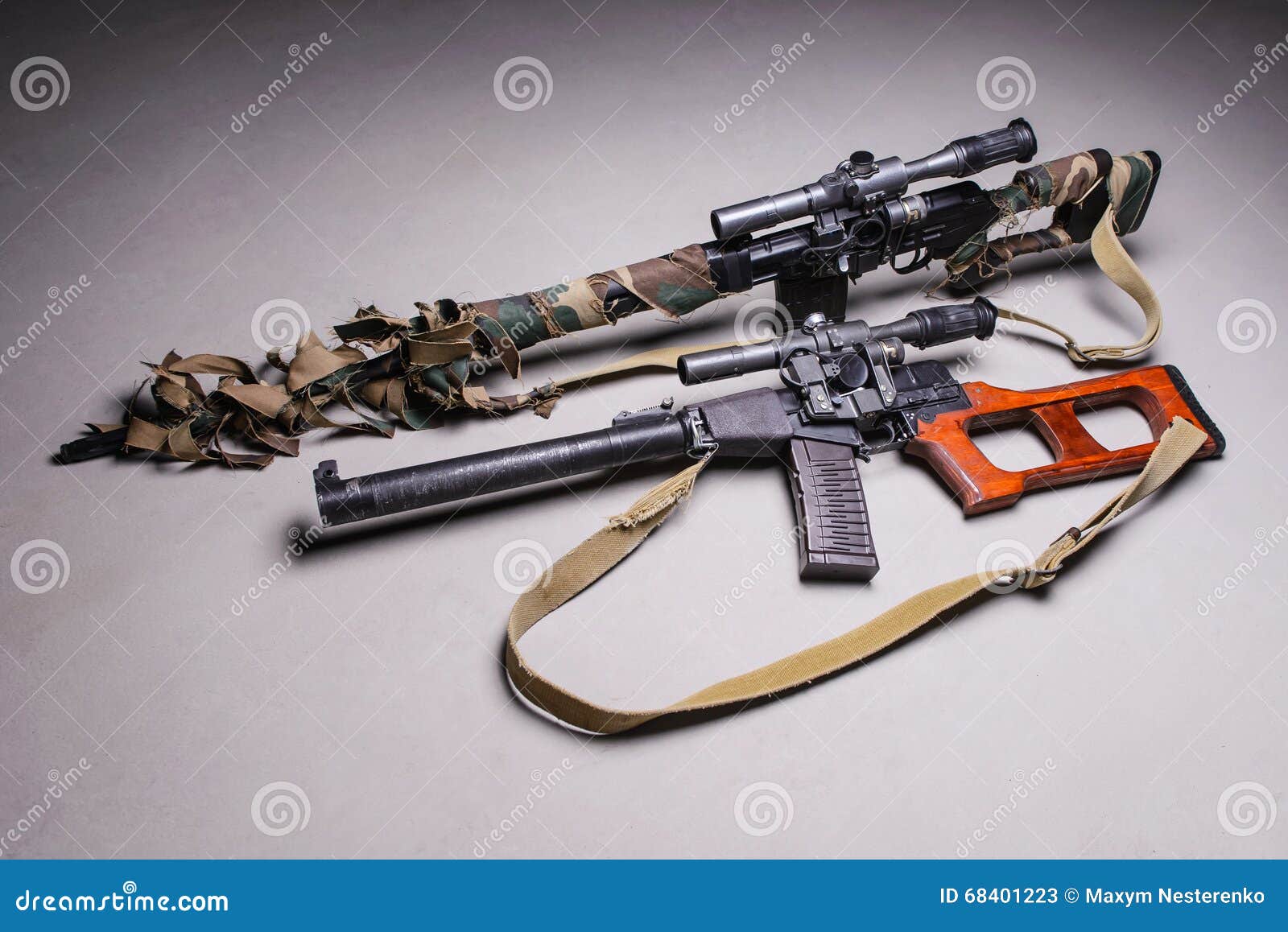 Sniper rifles.Top view stock image. Image of shotgun - 68401223