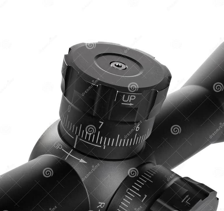 Sniper Scope Elevation Adjustment Dial Stock Image - Image of shooting ...