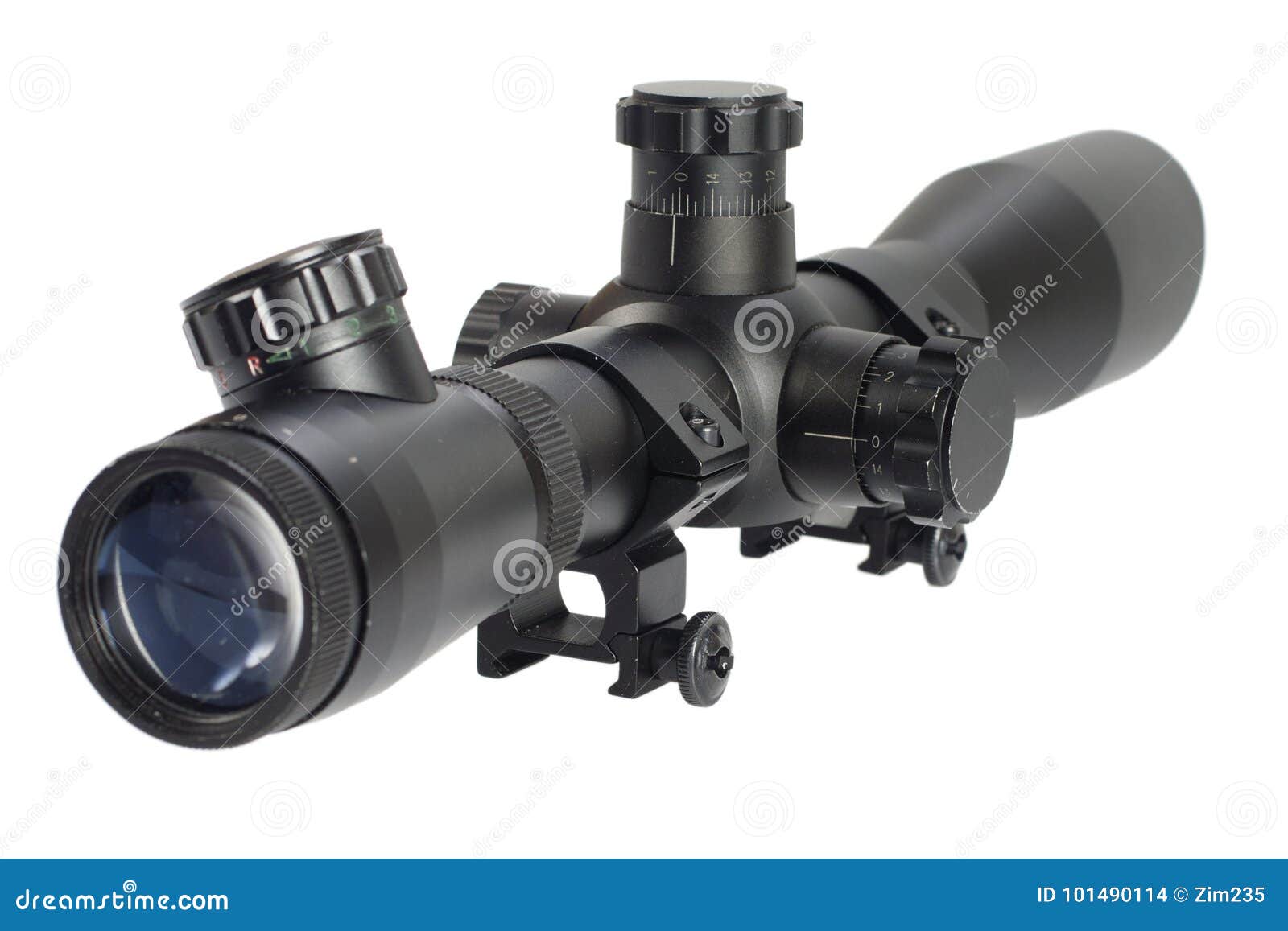 Sniper scope isolated stock photo. Image of hunter, black - 101490114