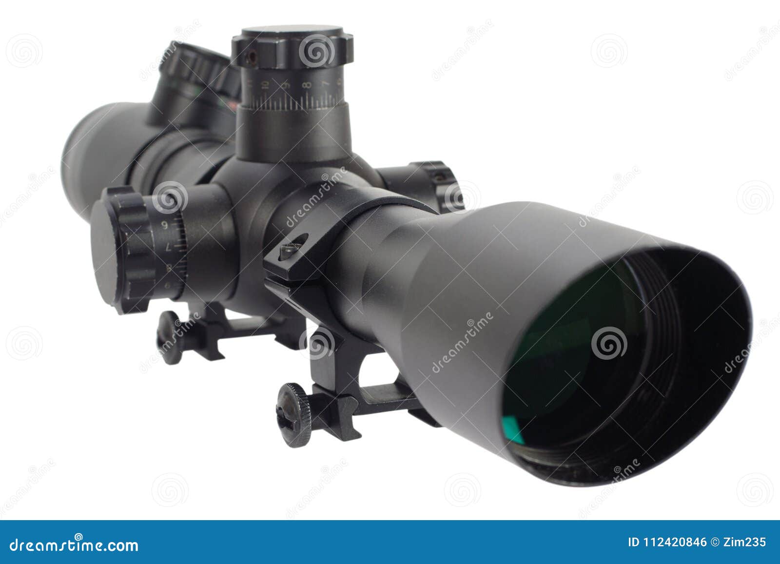 Sniper scope isolated stock photo. Image of metal, hunter - 112420846