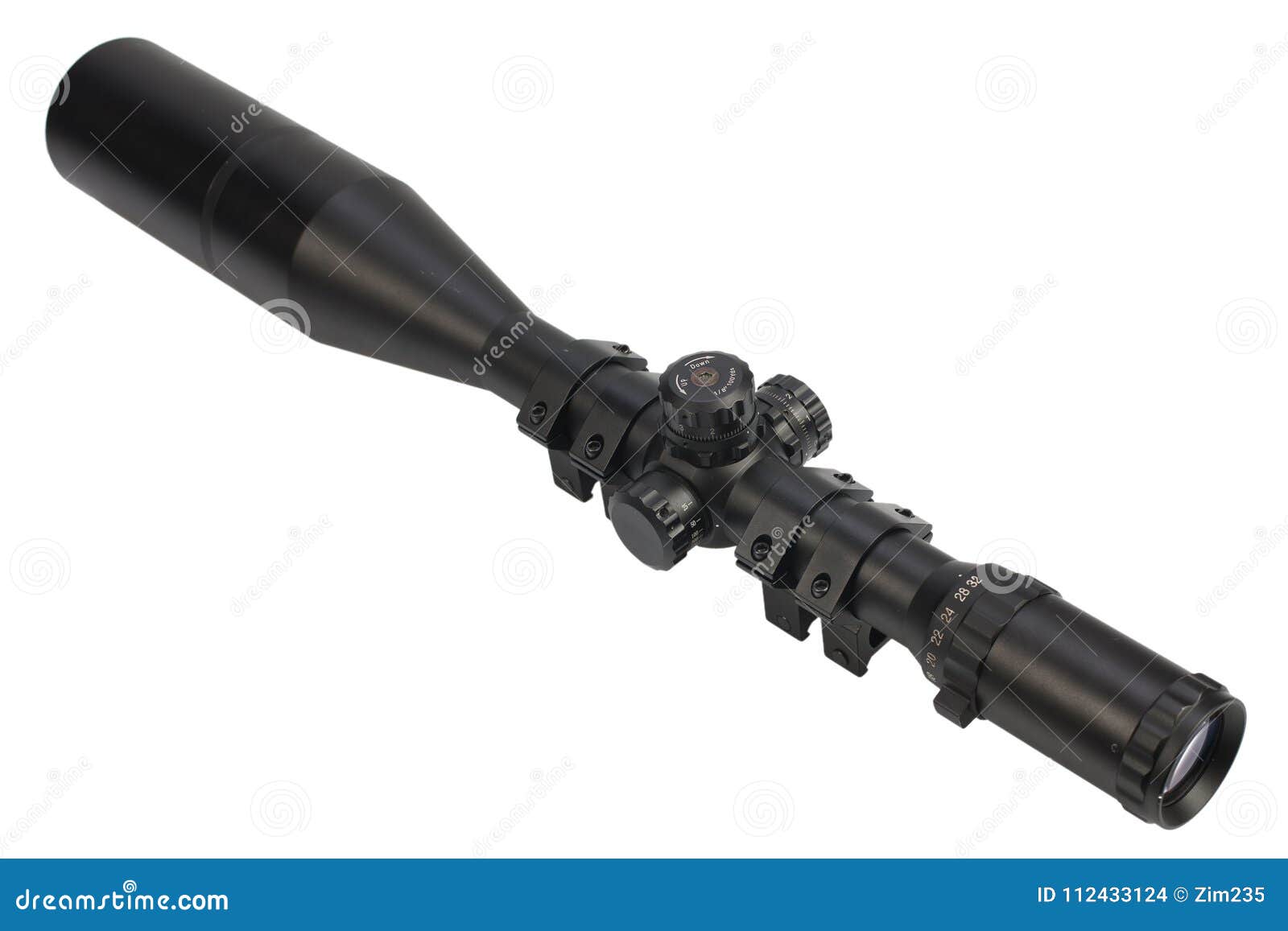 Sniper scope isolated stock photo. Image of hunting - 112433124