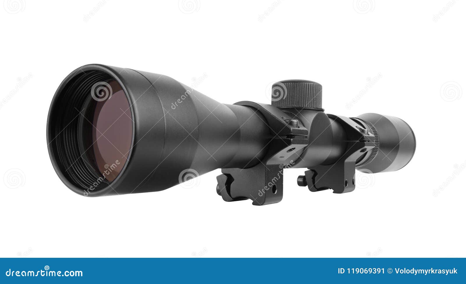 Sniper Scope on White Background Stock Image - Image of range, black ...