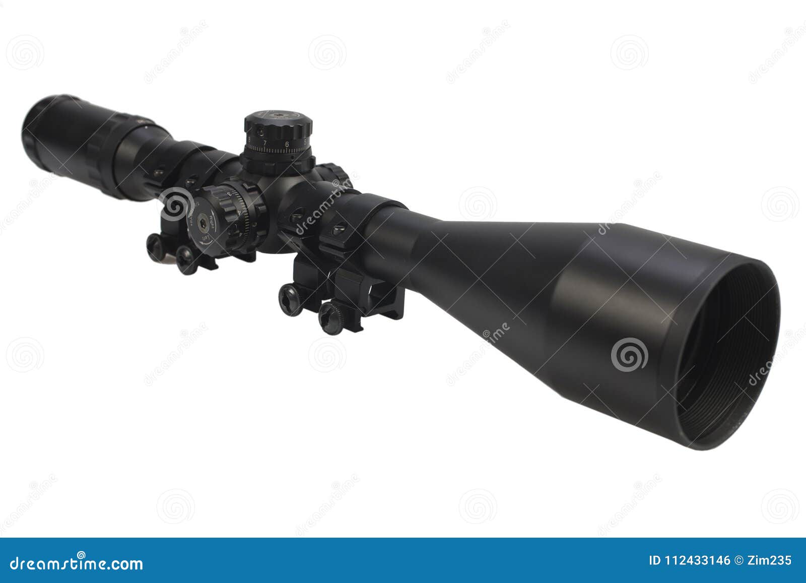 Sniper scope isolated stock photo. Image of firearm - 112433146