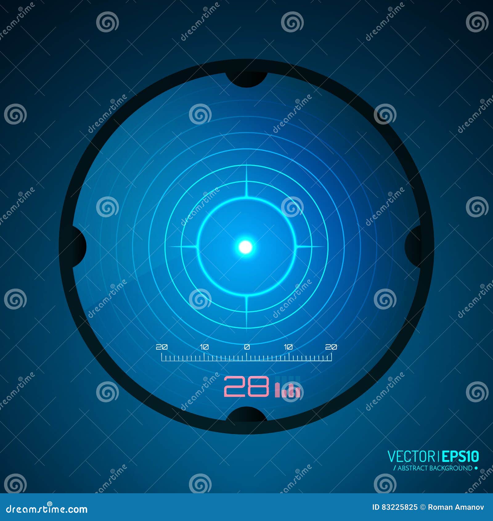 Sniper Scope . Neon Target Concept. Game Interface Element Stock Vector ...