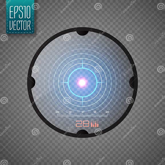 Sniper Scope . Neon Target Concept. Game Interface Element Stock Vector ...