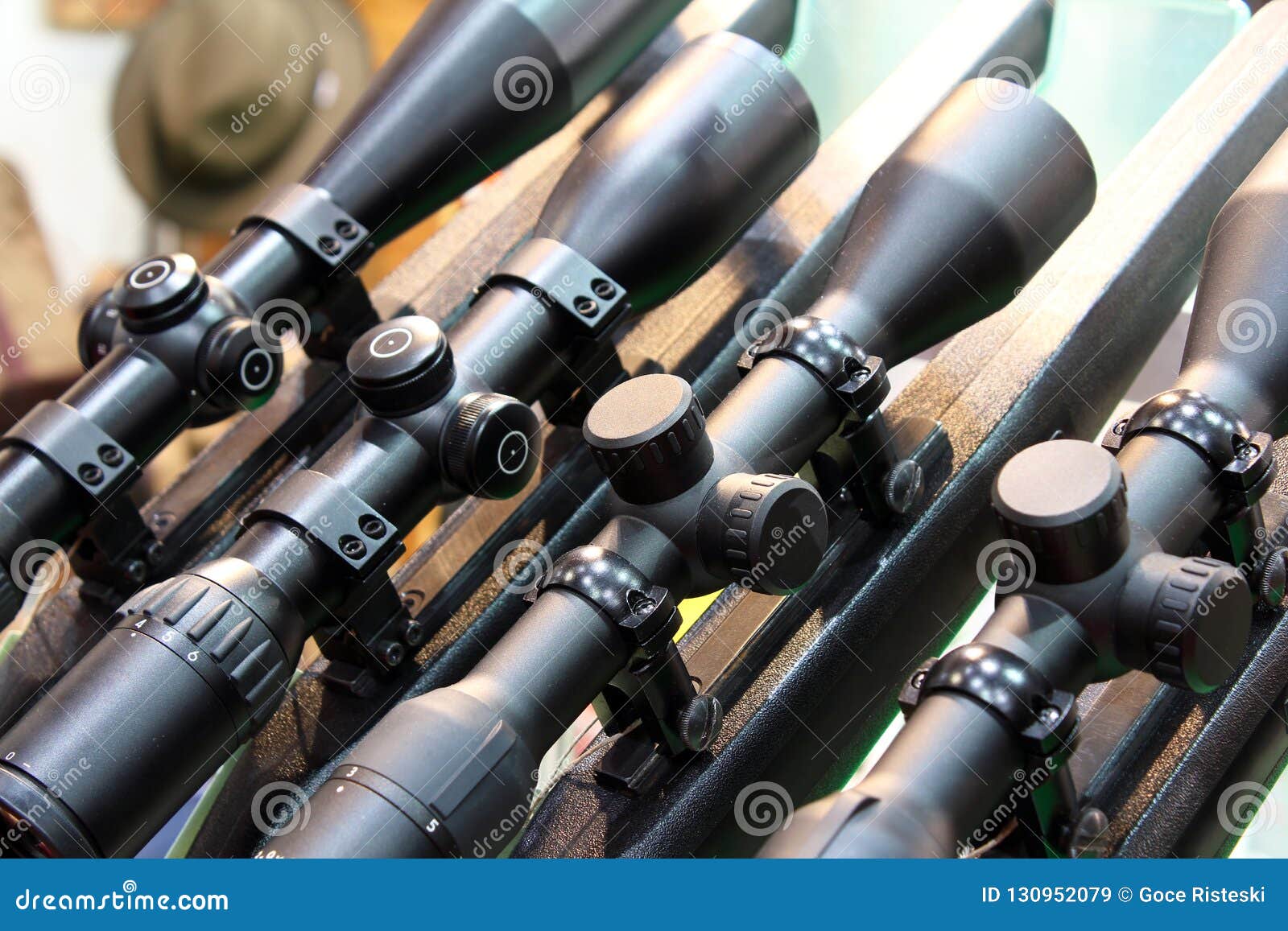 Sniper scope for rifle stock image. Image of weapon - 130952079