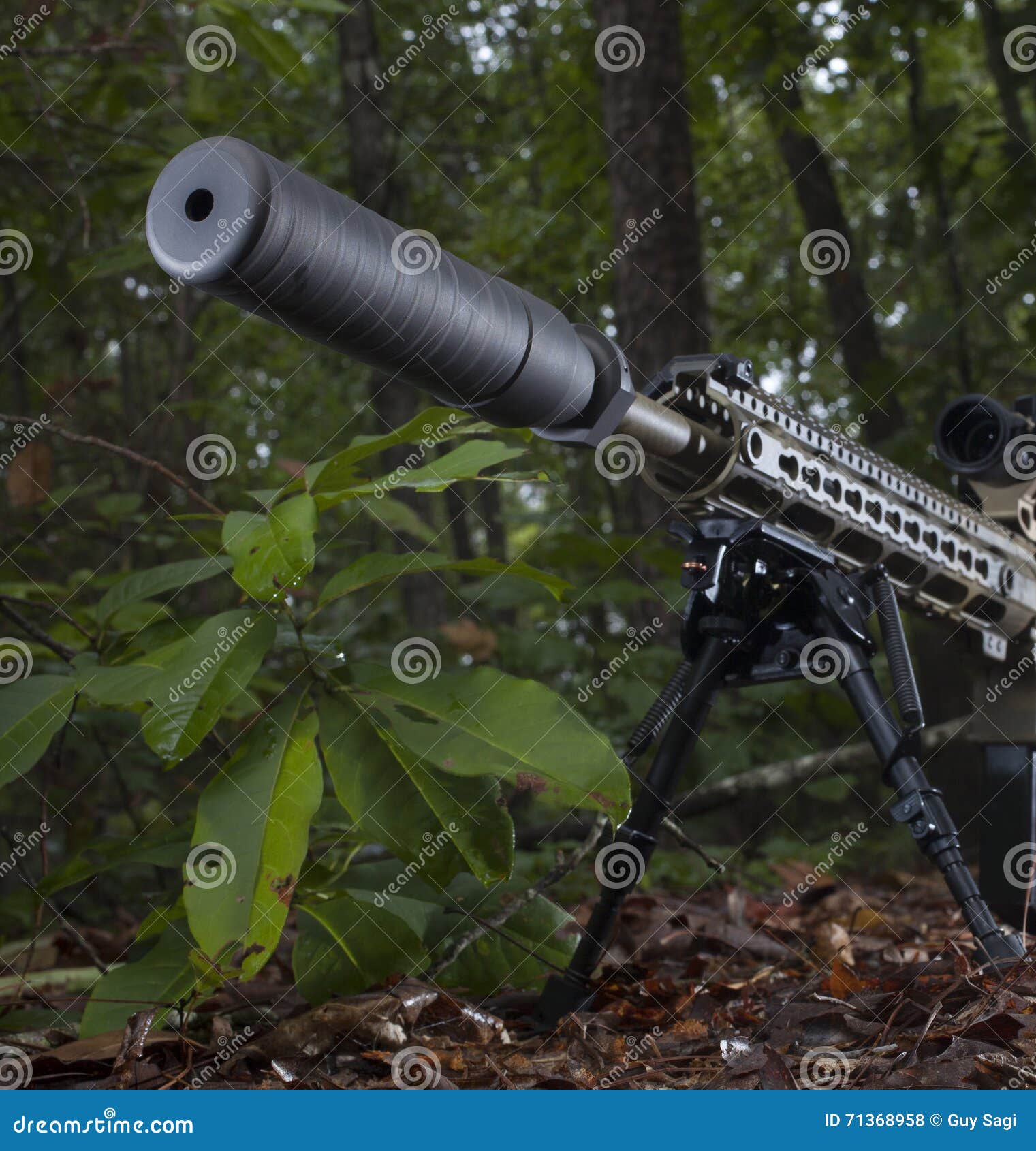 Sniper setup stock photo. Image of trees, firearm, scope - 71368958