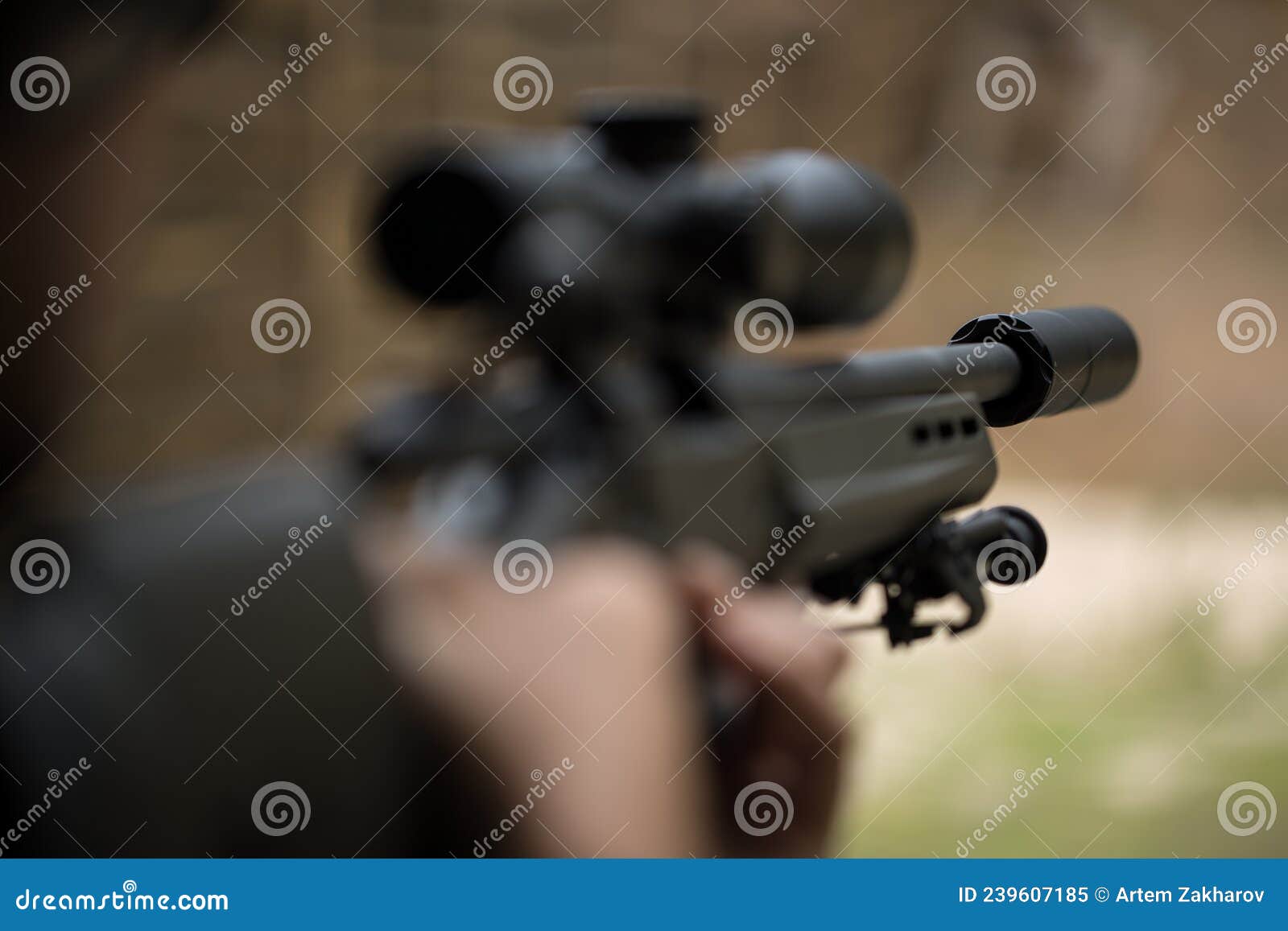 Sniper Shooting Rifle by Looking through a Scope Stock Image - Image of ...