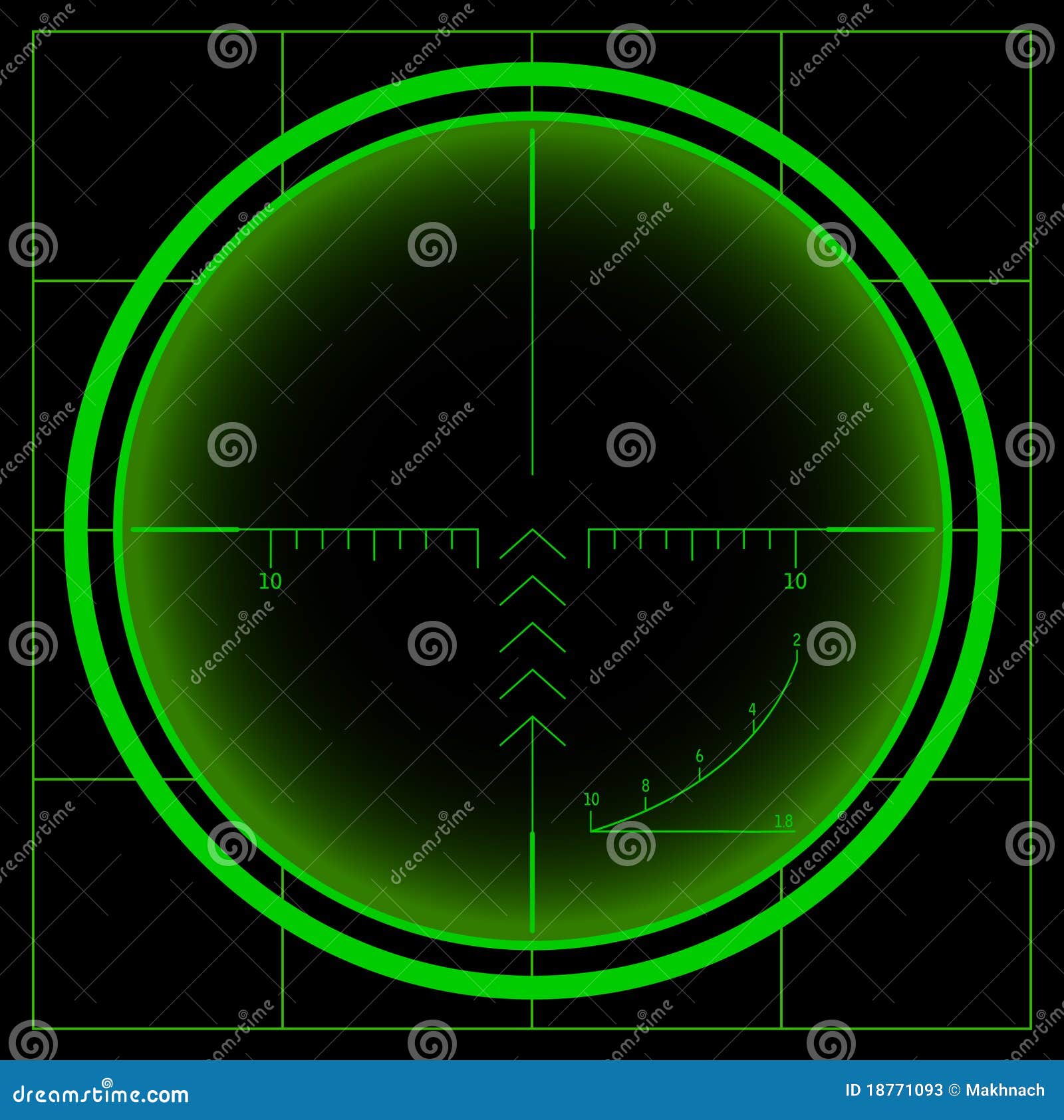 Sight Detect Target Set. Futuristic Neon Accurate Crosshair Sight ...