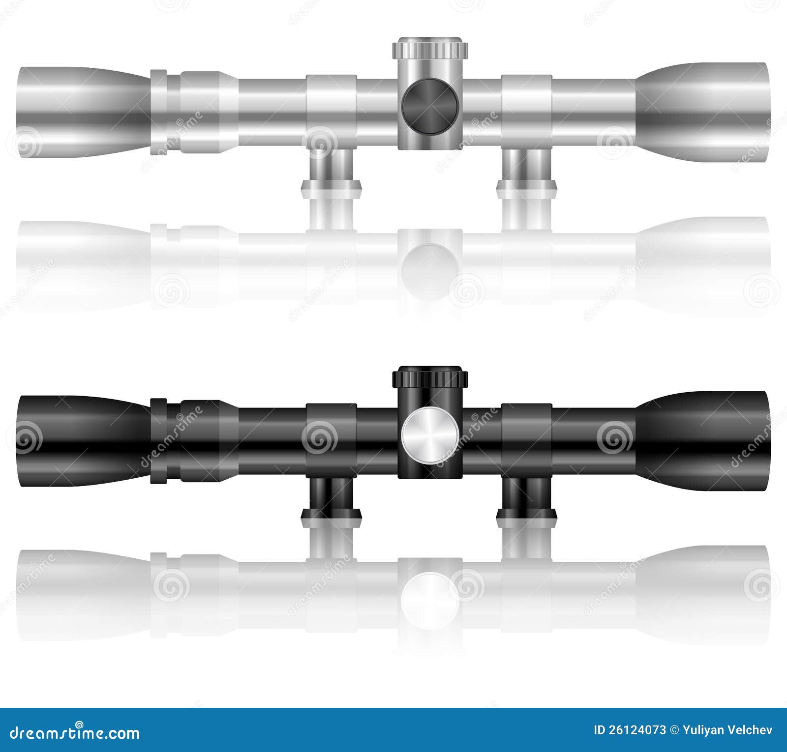 Sniper sight stock vector. Illustration of rifle, black - 26124073