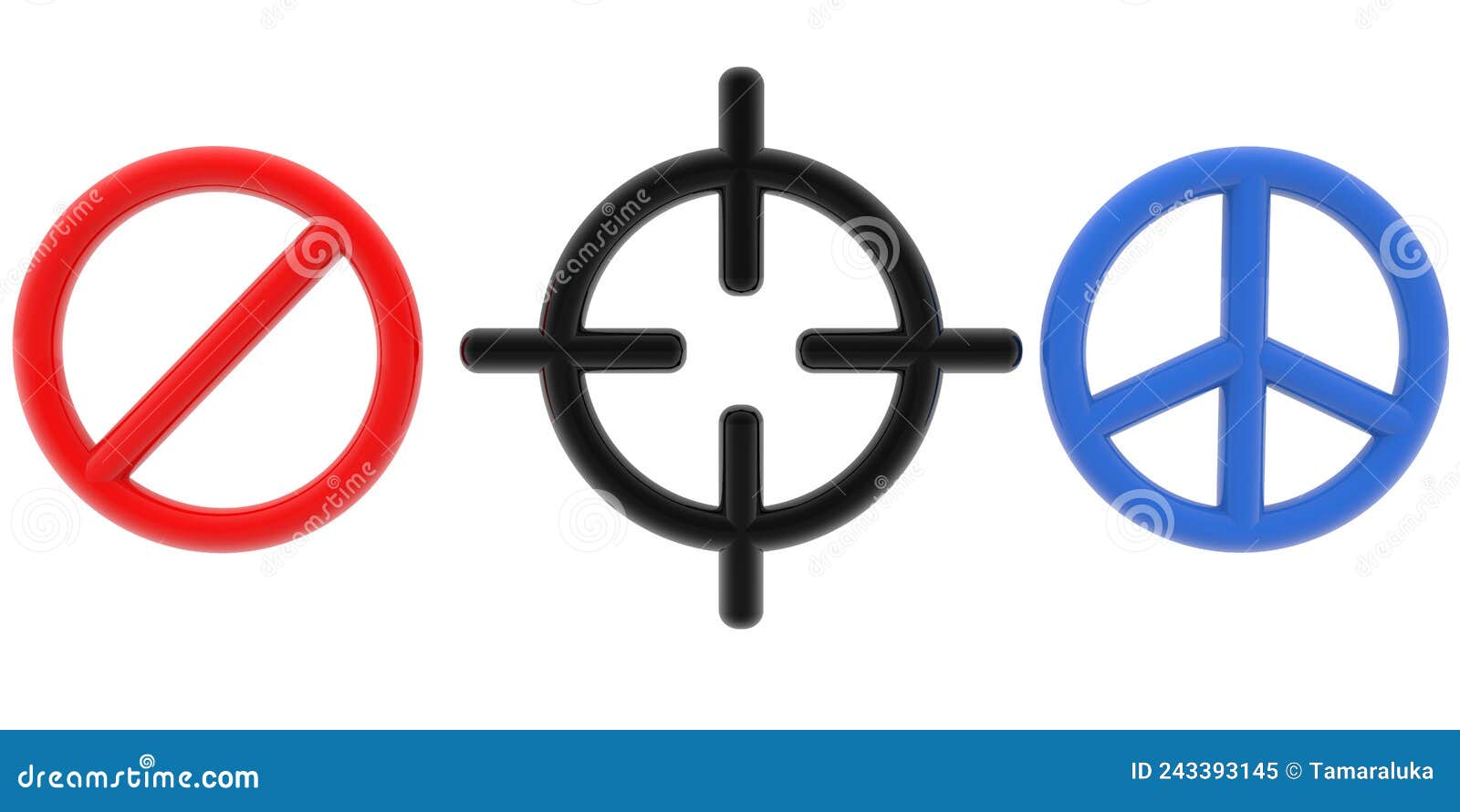 Sniper Sight between Peace and Prohibition Signs Stock Illustration ...