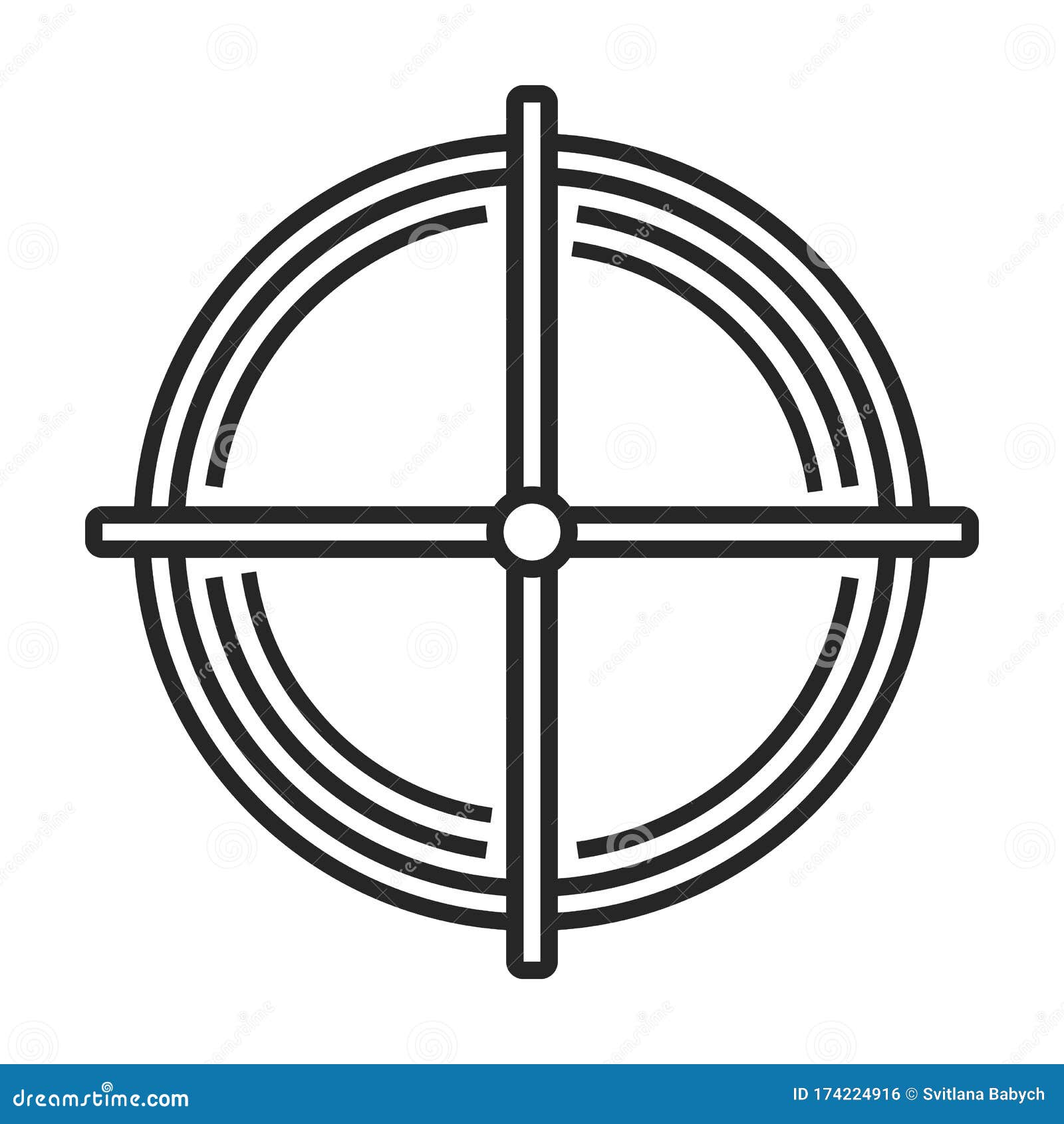 Sniper Sight Vector Icon.Outline Vector Icon Isolated on White ...