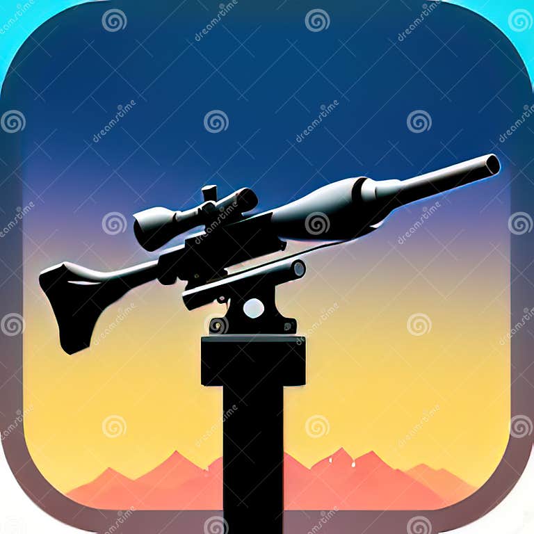 Sniper Software App Style Icon. Generative AI. Stock Illustration ...
