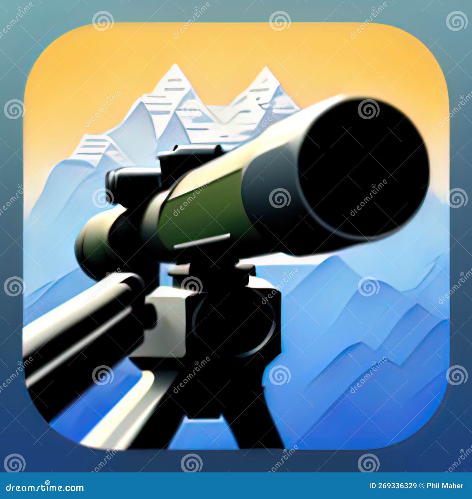 Sniper Software App Style Icon. Generative AI. Stock Illustration ...