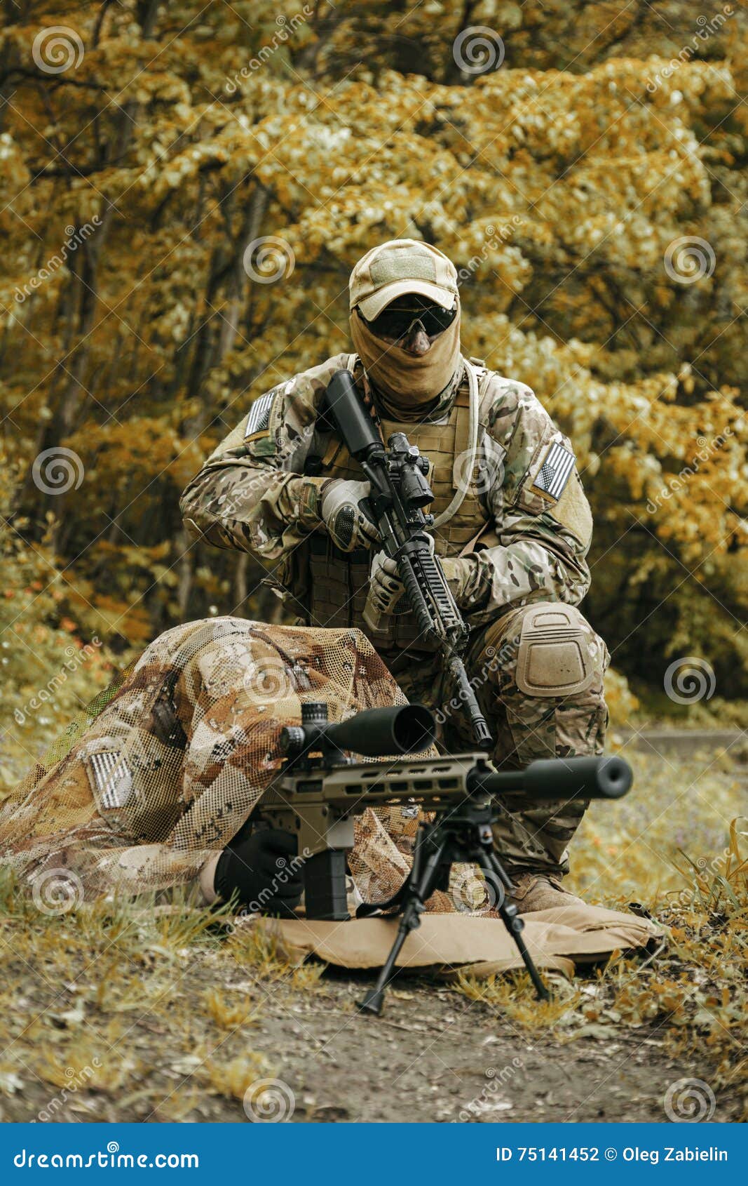 Sniper and Spotter of Green Berets Stock Photo - Image of states, socom ...
