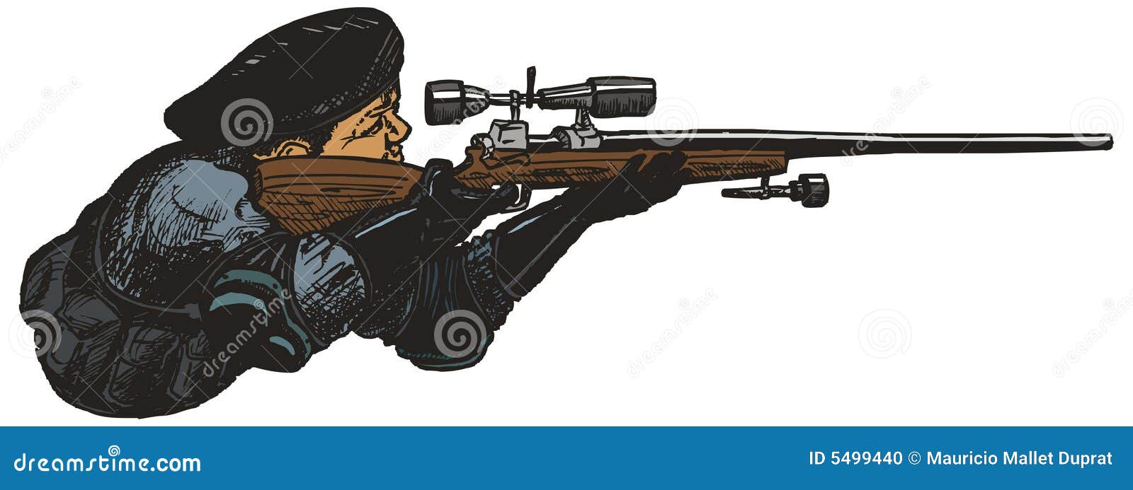 Sniper SWAT. stock vector. Illustration of head, gloves - 5499440