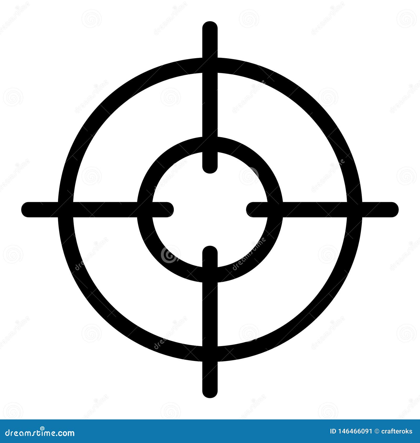 Sniper Target Hand Drawn, Vector, Eps, Logo, Icon, Silhouette ...