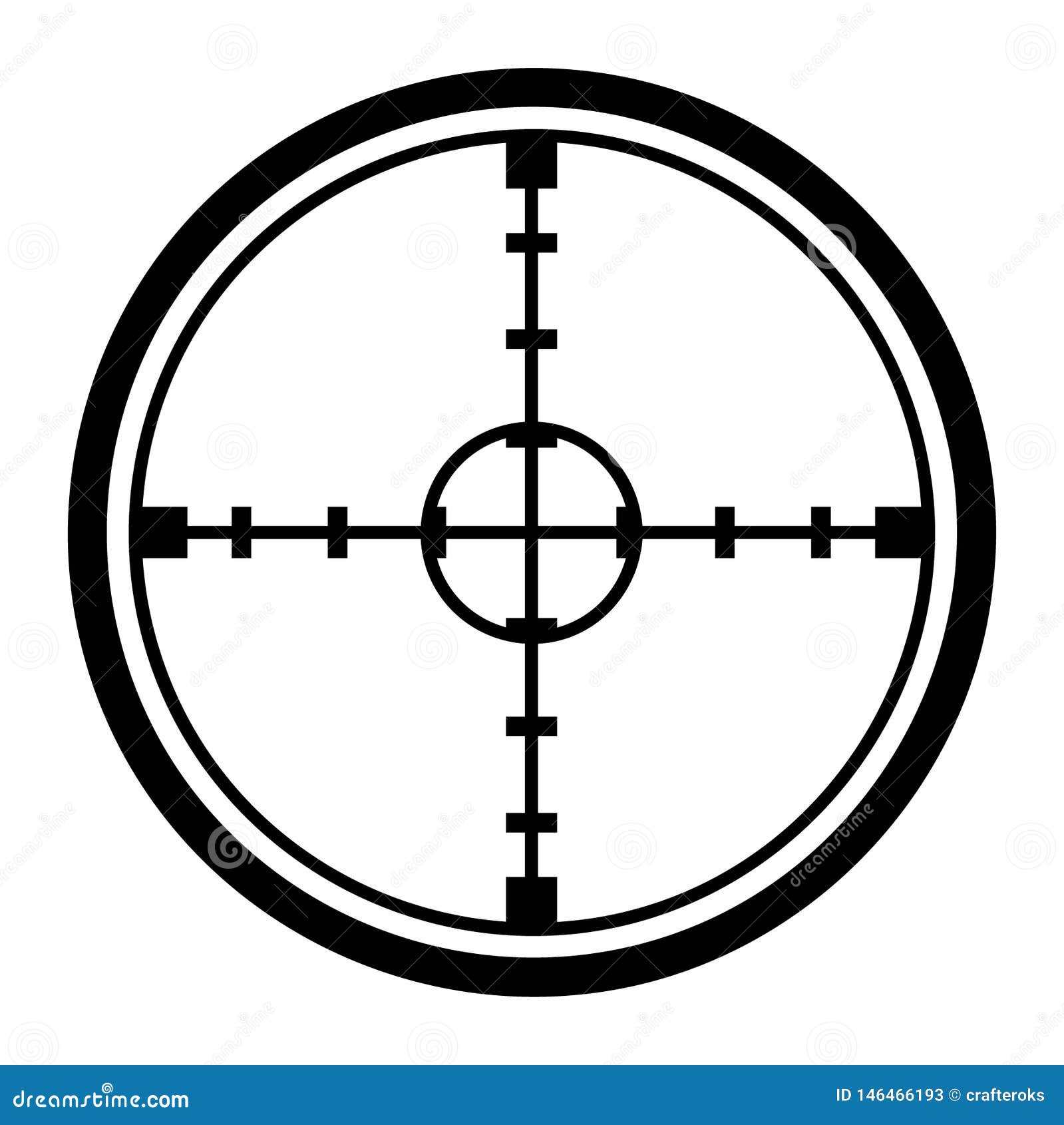 Sniper Target Hand Drawn, Vector, Eps, Logo, Icon, Silhouette ...