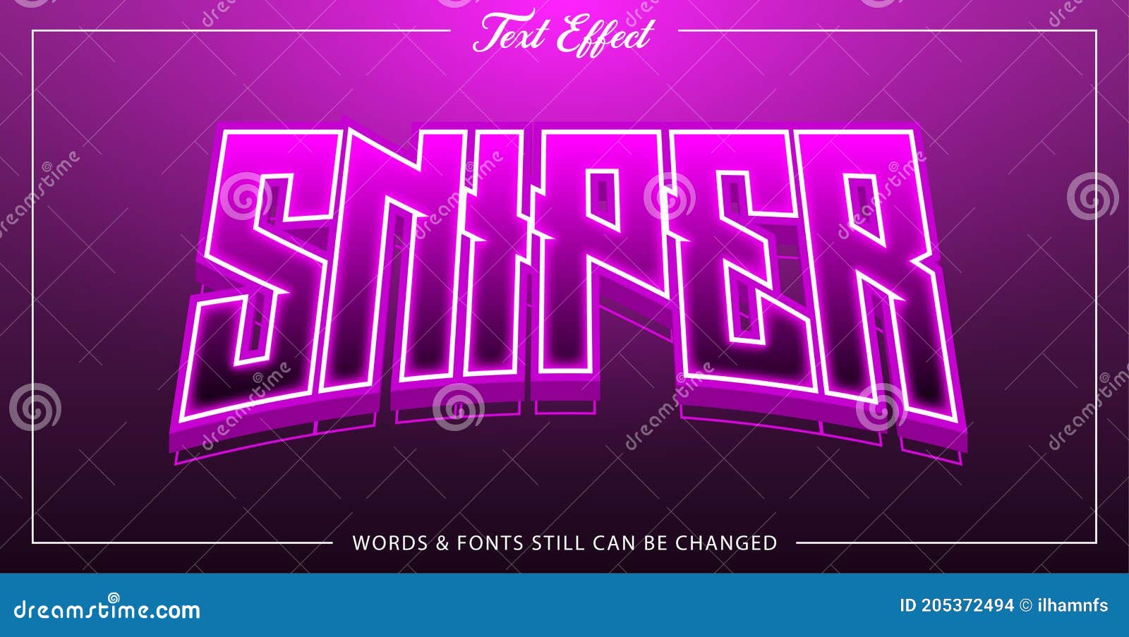 Sniper Esport Editable Text Effect Style Stock Vector - Illustration of ...