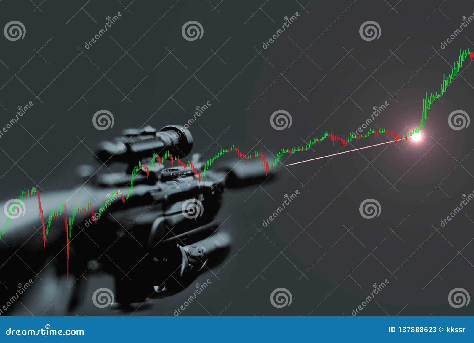 Sniper Trading Concept. Experienced Professional Trader Waiting for ...