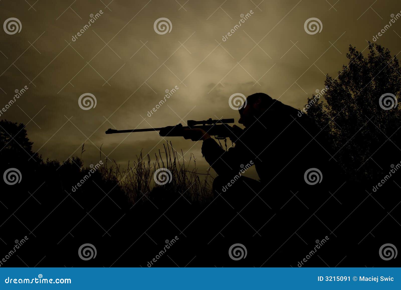 Sniper at work stock image. Image of kill, silhouette - 3215091