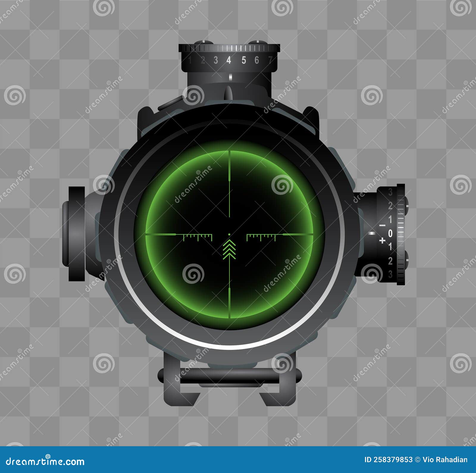 Realistic Sniper Scope Zoom View Isolated Stock Illustration ...