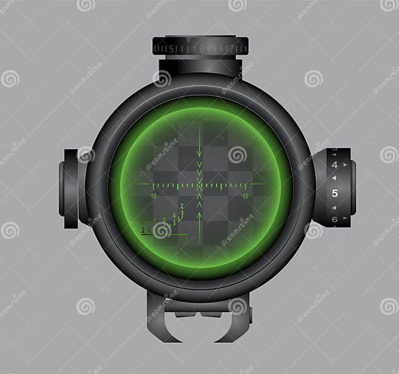 Realistic Sniper Scope Zoom View Isolated Stock Illustration ...