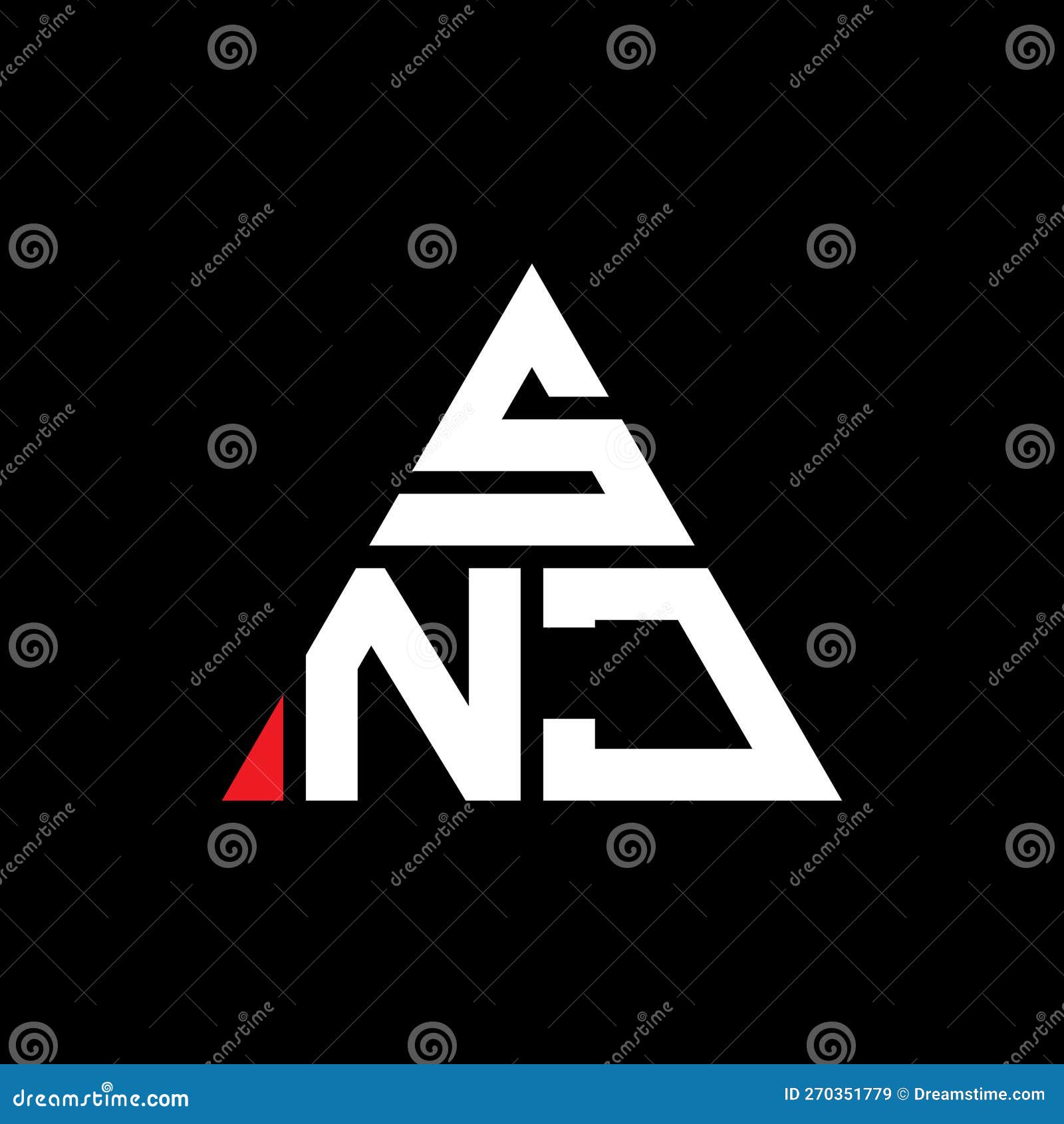 SNJ Triangle Letter Logo Design with Triangle Shape. SNJ Triangle Logo ...
