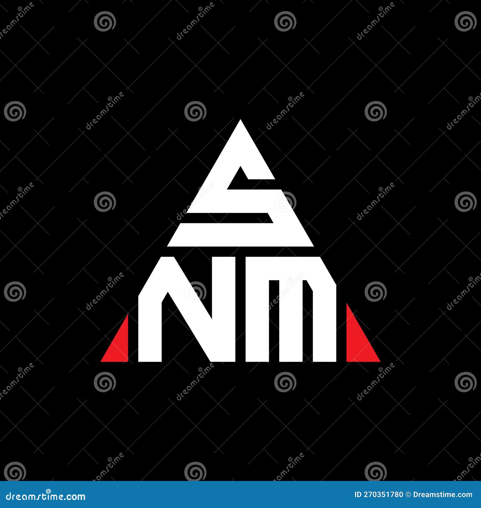 SNM Triangle Letter Logo Design with Triangle Shape. SNM Triangle Logo ...