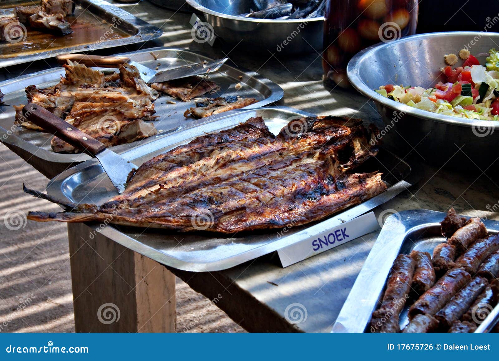 Snoek fish grilled stock photo. Image of lunch, meal - 17675726