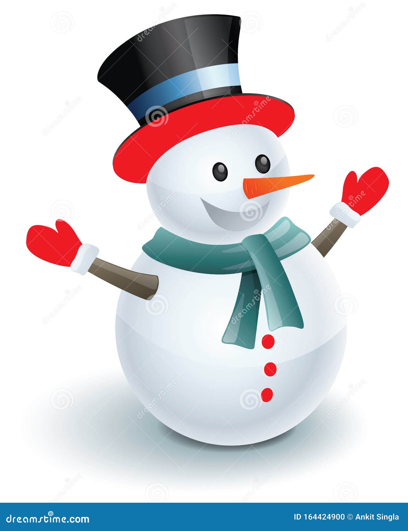 Snoman with a Cap stock illustration. Illustration of happy - 164424900