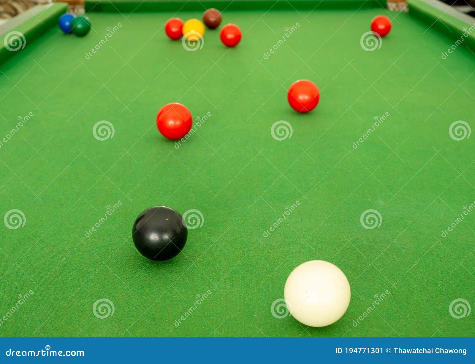 Snooker Ball on the Green Snooker Table Stock Image - Image of group ...