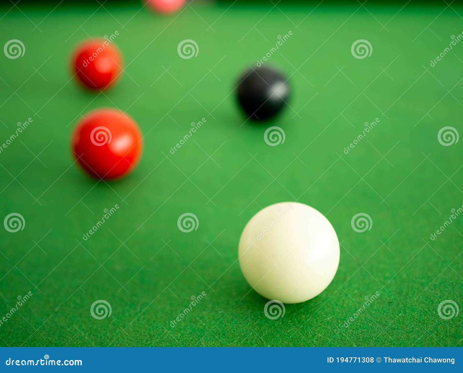 Snooker Ball on the Green Snooker Table Stock Photo - Image of black ...