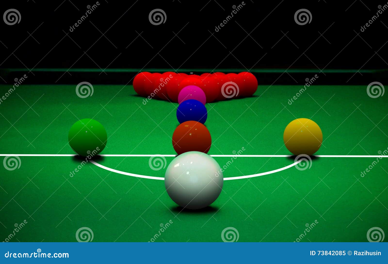 Snooker Ball Setting on Table Stock Image - Image of leisure, white ...
