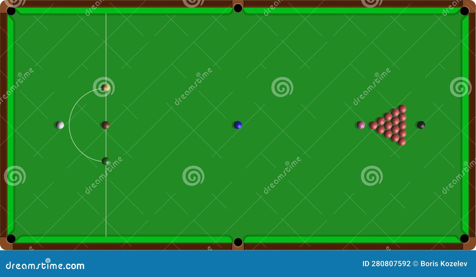 Snooker Billiards Table Top View Illustration Stock Illustration ...