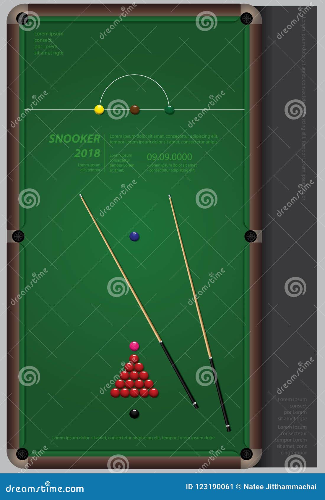 Snooker Championship Poster Design Template Stock Vector - Illustration ...