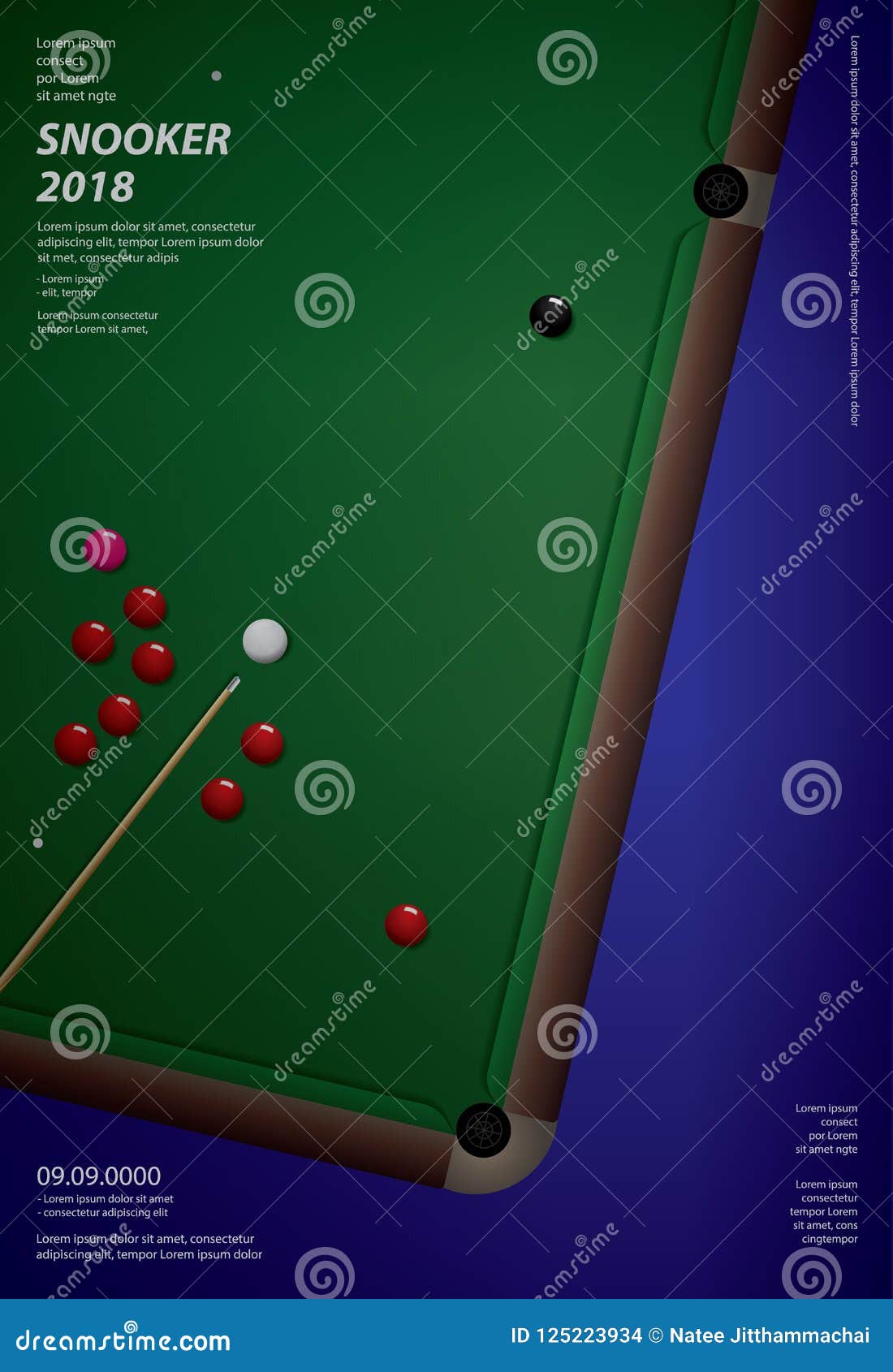 Snooker Championship Poster Design Template Stock Vector - Illustration ...