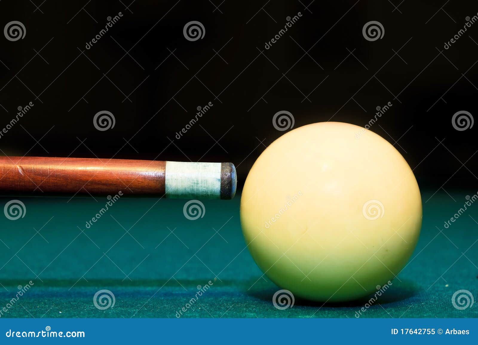 Snooker Club and White Ball in a Billiard Table Stock Image - Image of ...