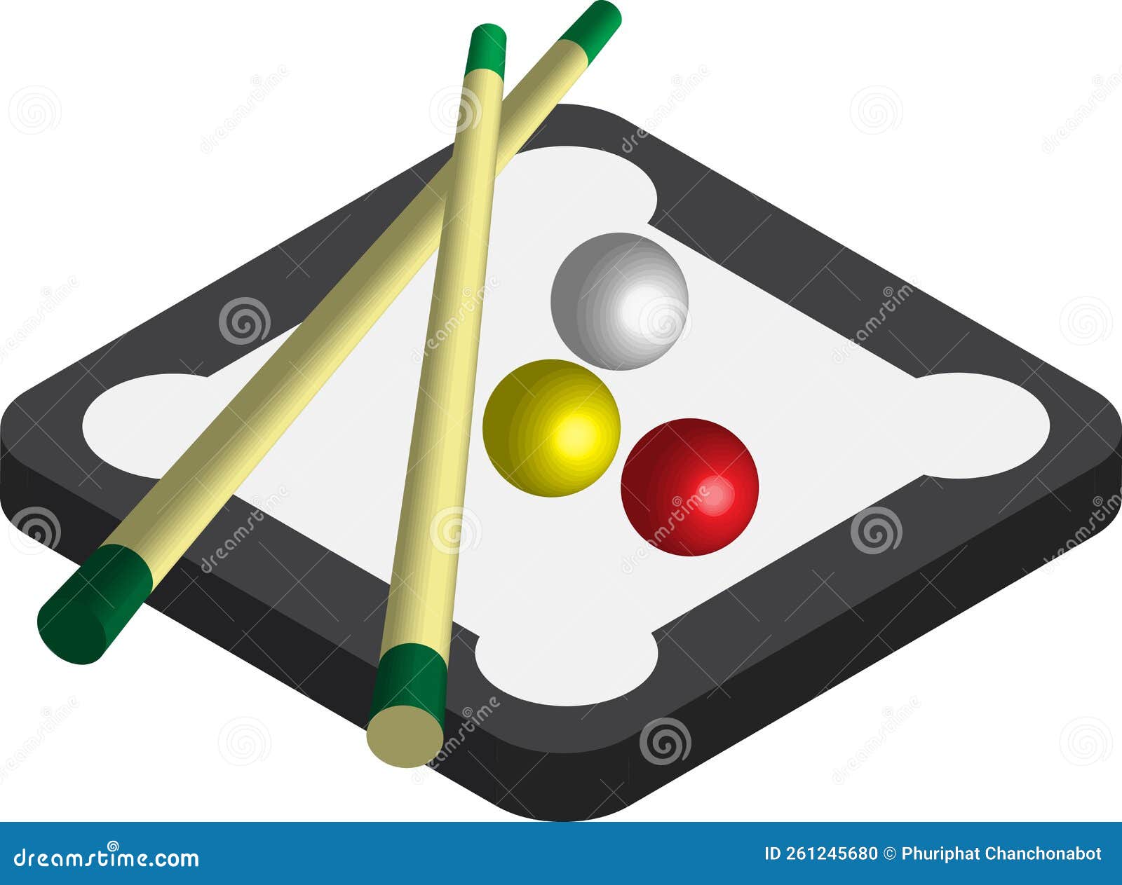 Snooker Illustration in 3D Isometric Style Stock Vector - Illustration ...