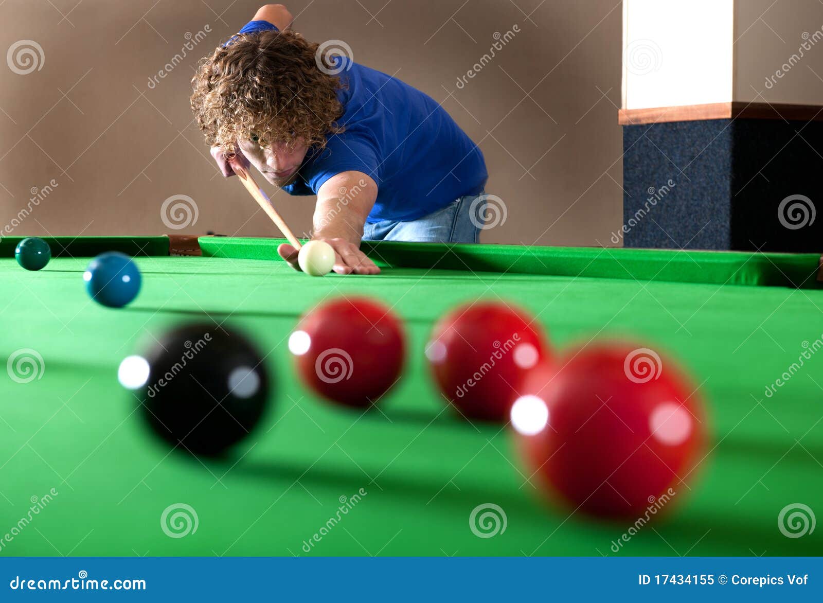 Snooker long shot stock image. Image of aligning, cloth - 17434155