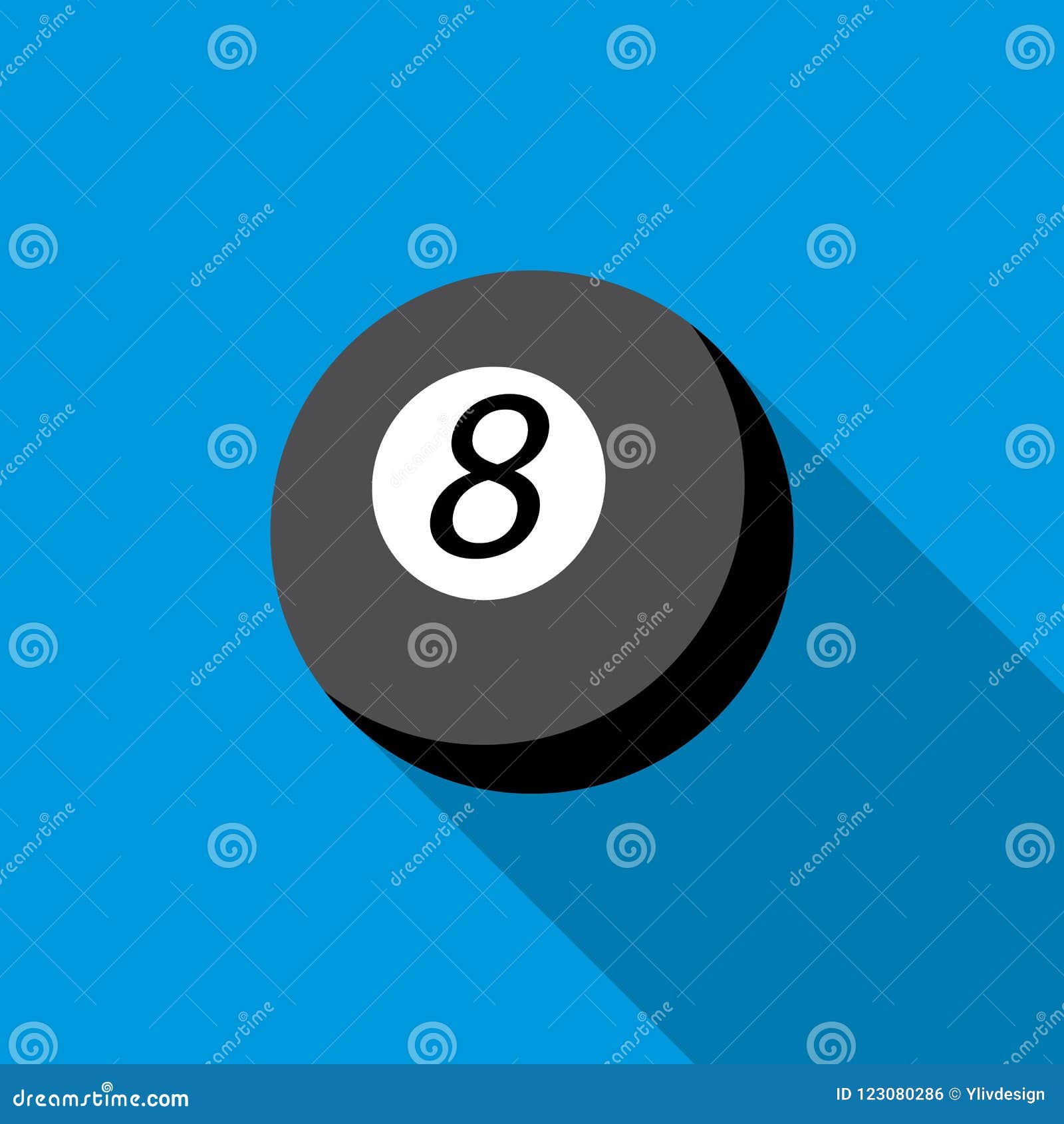 Snooker 8 Pool Icon, Flat Style Stock Illustration - Illustration of ...