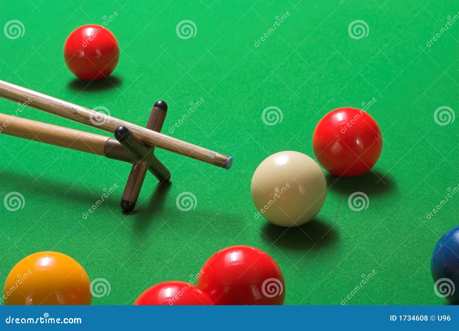 Snooker shot on a rest stock photo. Image of rest, table - 1734608