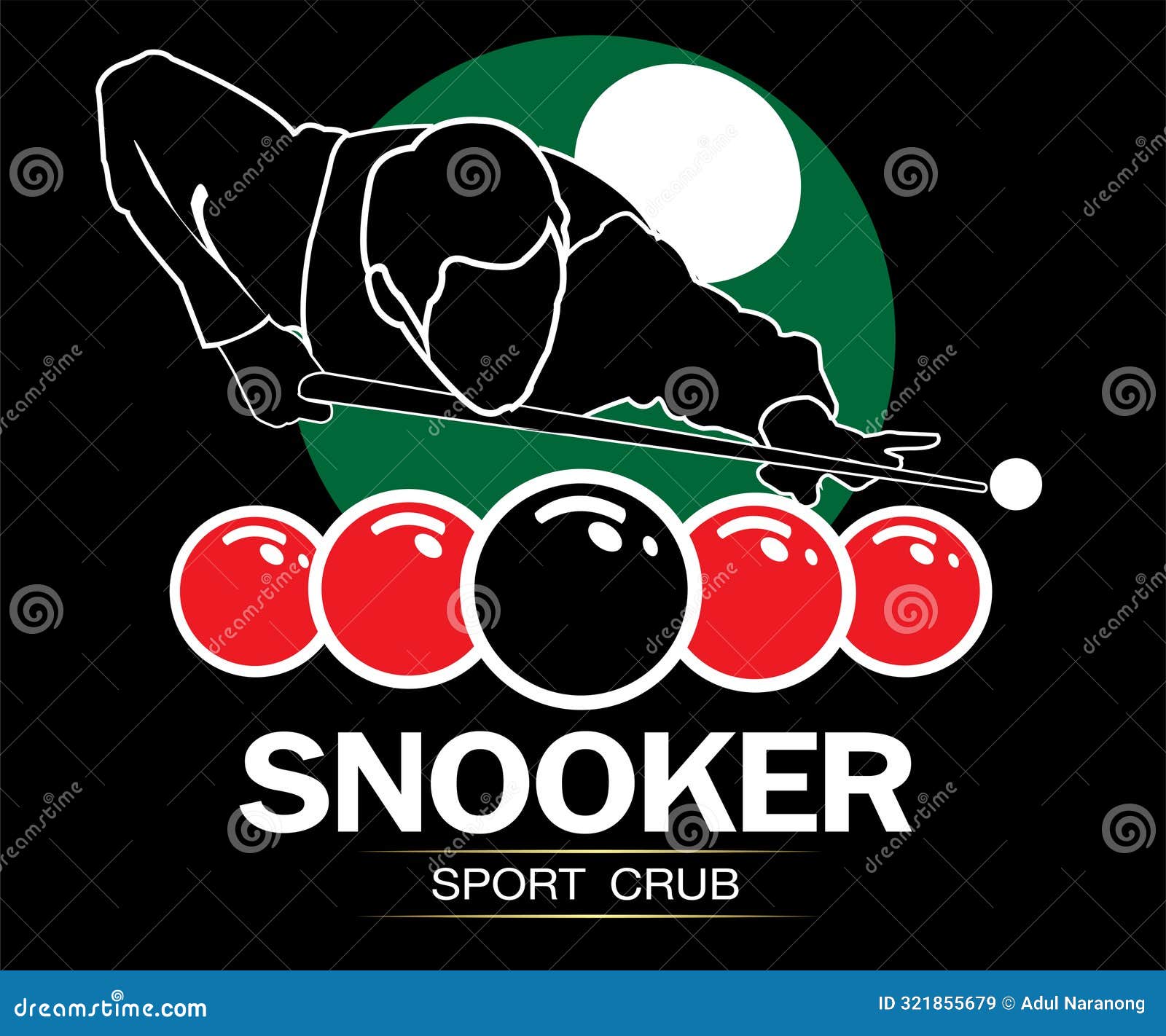 Snooker sport club stock vector. Illustration of card - 321855679