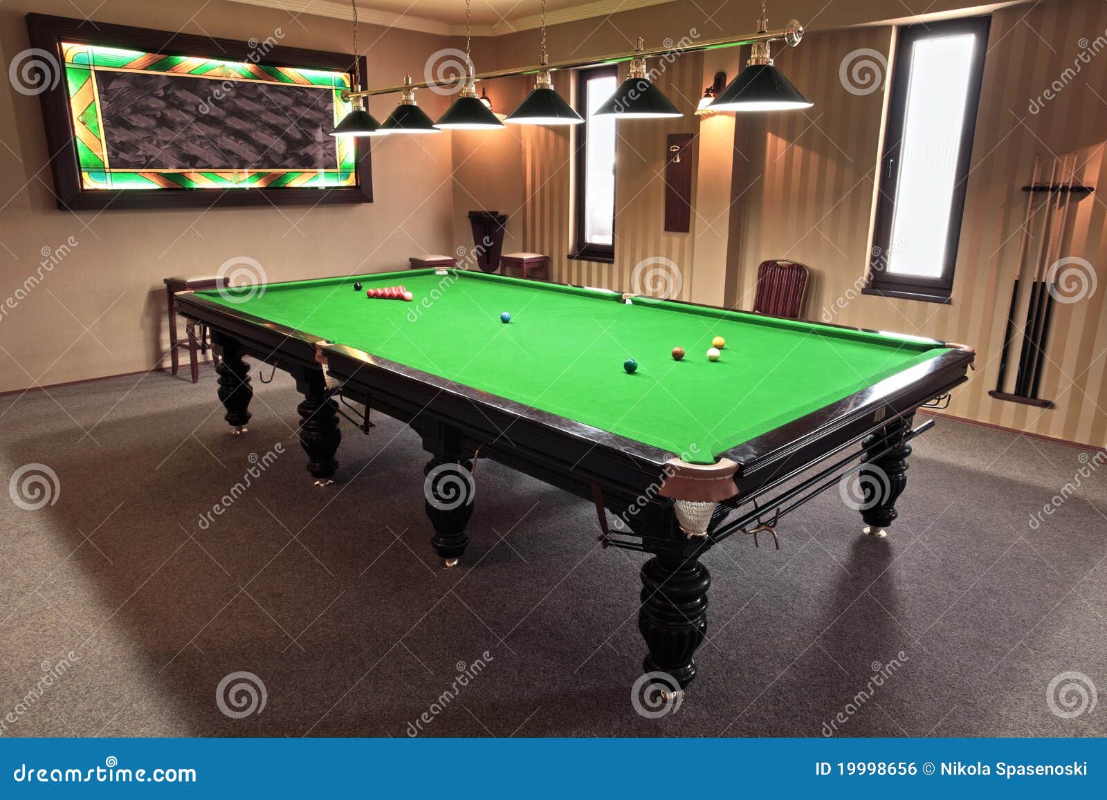 Snooker table stock photo. Image of green, ball, indoor - 19998656